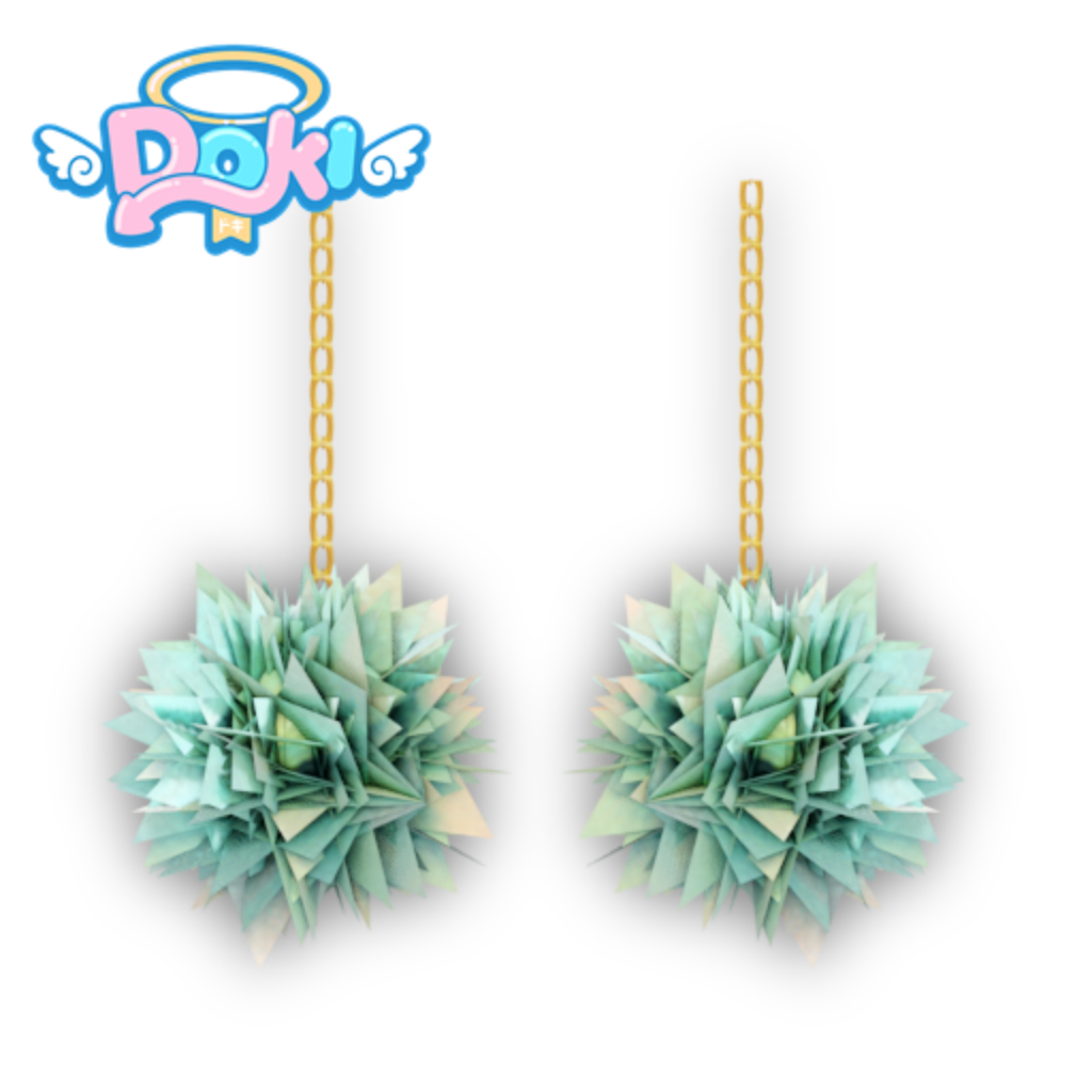 Blue Fluffy Earrings Decentraland Marketplace